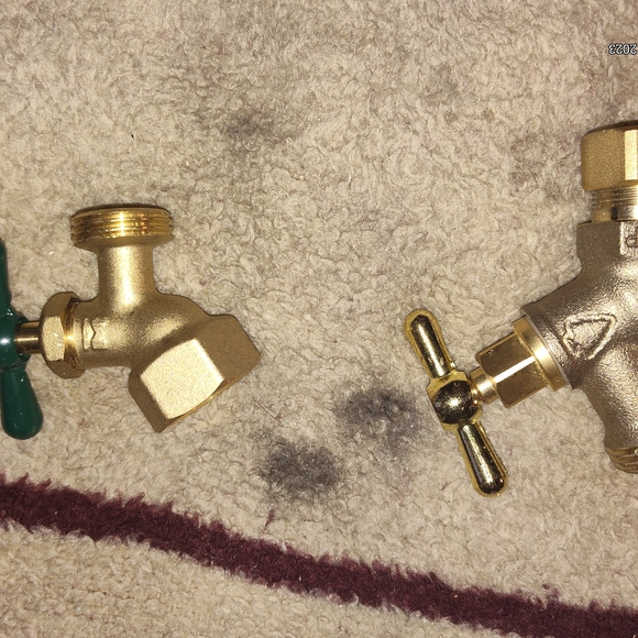 Other | Brass Water Valve Set With Green Handle | Poshmark